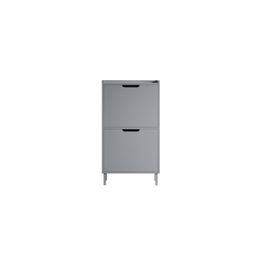 sobuy Schuhschrank mit 4 T&uuml;ren Hellgrau 50,3x17x90,5cm Modern