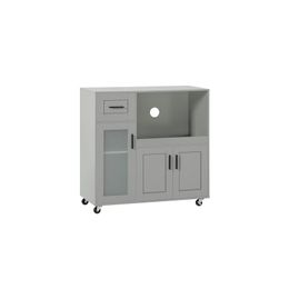 sobuy K&uuml;cheninsel mit 1 Schublade Hellgrau 89x40x89,5cm Modern