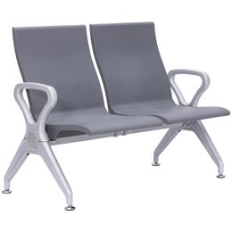 CLP Wartebank Airport-Stil Ermin, Sitzbank Flur mit Lehne, ergonomische Sitzschalen, Wartest&uuml;hle mit robustem Alu-Gestell, bis 150 kg je Sitz