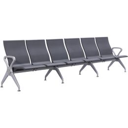 CLP Wartebank Airport-Stil Ermin, Sitzbank Flur mit Lehne, ergonomische Sitzschalen, Wartest&uuml;hle mit robustem Alu-Gestell, bis 150 kg je Sitz