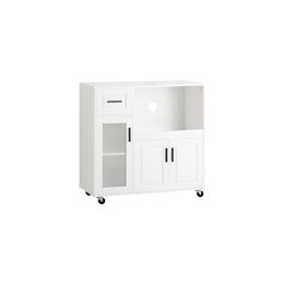 sobuy K&uuml;cheninsel mit 1 Schublade Wei&szlig; Modern