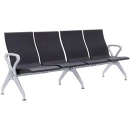 CLP Wartebank Airport-Stil Ermin, Sitzbank Flur mit Lehne, ergonomische Sitzschalen, Wartest&uuml;hle mit robustem Alu-Gestell, bis 150 kg je Sitz