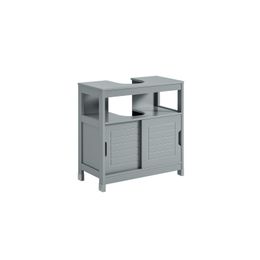 sobuy Waschbeckenunterschrank mit 2 T&uuml;ren Grau 60x30x60cm Modern