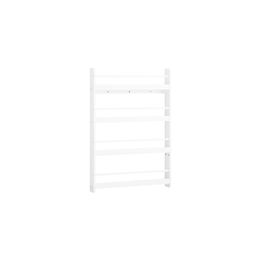 sobuy Kinderregal mit 4 F&auml;chern Wei&szlig; 80x12x118cm Minimalistisch