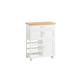 sobuy K&uuml;chenwagen mit 1 Schublade Wei&szlig; 67x37,5x86cm Modern