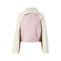 MONKI Pullover Damen Gr&ouml;&szlig;e L braun / rosa / wei&szlig;