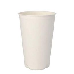 Papstar Zuckerrohr-Becher pure 0,4 l wei&szlig;, Bagasse, &Oslash; 9 x H 13 cm, Mikrowelle 800 W, EN 13432, 50 St&uuml;ck