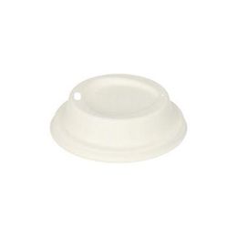 Papstar Becherdeckel Zuckerrohr-Bagasse &Oslash; 90 mm wei&szlig;, geschmacksneutral & stabil, Mikrowelle 800 W, EN 13432, 50er Pack