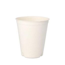 Papstar Zuckerrohr-Becher pure 0,3 l wei&szlig;, Bagasse, &Oslash; 9 x H 10 cm, Mikrowelle 800 W, EN 13432, 50 St&uuml;ck