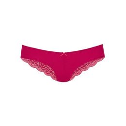 Lascana Brasilslip rot Gr. 40/42 f&uuml;r Damen. Mit Spitze, Schleife. K&ouml;rpernah