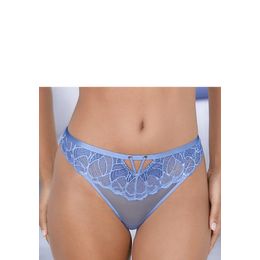 Lascana String kornblumenblau Gr. 44/46 f&uuml;r Damen. Mit &Ouml;sen, B&auml;nder