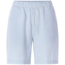 Knowledge Cotton Apparel Damen-Pyjamashorts Seersucker XL Hellblau-Wei&szlig;