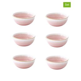 Easy Life 6er-Set: Schalen ''Artesanal'' in Wei&szlig;/ Rosa - &Oslash; 9,5 cm - 50% | Gedeckter-tisch