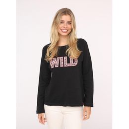 Zwillingsherz Longsleeve "Wild" in Schwarz - 50% | Gr&ouml;&szlig;e XL | Damen-tops