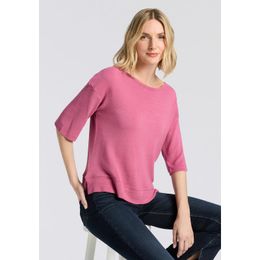 BOSS Damen BOSS Sweatshirt, U-Boot-Ausschnitt, feine Struktur lila S