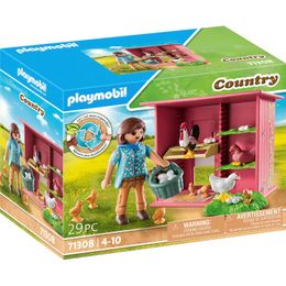 Playmobil Konstruktions-Spielset &raquo;H&uuml;hner mit K&uuml;ken (71308), Country&laquo; teilweise aus recyceltem Material; Made in Germany bunt Konstruktions-Spielset