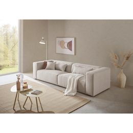 LeGer Home by Lena Gercke 3-Sitzer &raquo;PIARA, Couch mit Kedernaht, Sofa in Cord, Leinenoptik o. Strukturstoff&laquo; schwarze F&uuml;&szlig;e, bequemer Sitzkomfort 100% 