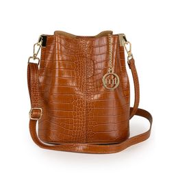 Mia Tomazzi Leder-Umh&auml;ngetasche in Cognac - (B)20 x (H)24 x (T)15 cm - 72% | Damen-taschen