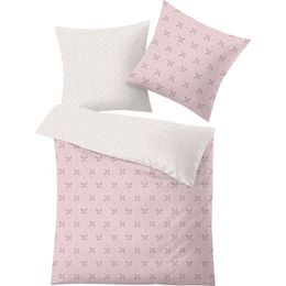Kleine Wolke Bettw&auml;sche &raquo;Lucy&laquo; 2 Stk. mit modernen Bl&uuml;ten rosa Mako-Satin, Obermaterial: 100% Baumwolle