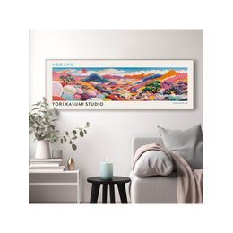Orangewallz Gerahmter Kunstdruck "Kasumi Studio - Happy Valley" - 45% | Gr&ouml;&szlig;e 40x120 cm | Wanddekoration