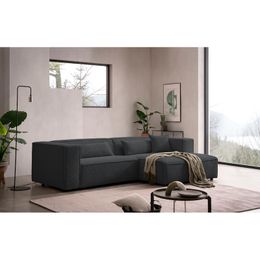 LeGer Home by Lena Gercke Ecksofa &raquo;PIARA mit Kedernaht, Cord, Leinenoptik o. Strukturstoff, Couch, L-Form&laquo; wahlweise Ottomane rechts/links, schwarze 