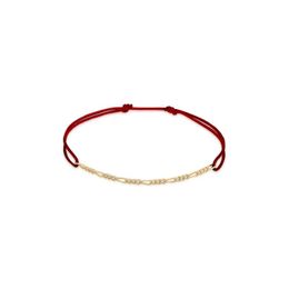 Elli Damen Armband &raquo;Figaro-Kette Rot Nylon Verstellbar 925 Silber&laquo;