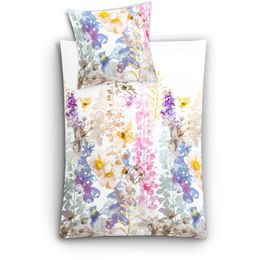 Kleine Wolke Bettw&auml;sche &raquo;Alcea&laquo; 2 Stk. mit floralem Print bunt Mako-Satin, Obermaterial: 100% Baumwolle