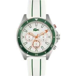 Lacoste Herren Chronograph &raquo;MAINSAIL&laquo; Armbanduhr, Quarzuhr, Herrenuhr, Tag, Stoppfunktion, Silikonarmband wei&szlig;