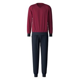 Calida Pyjama in Bordeaux/ Dunkelblau - 62% | Gr&ouml;&szlig;e XL | Herren-waesche