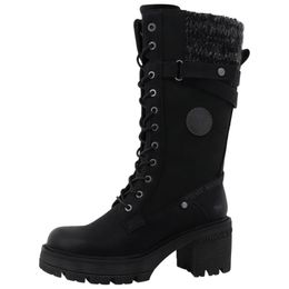 Mustang Shoes Damen Winterstiefel &raquo;Madlin&laquo; Snowboots, Winterstiefel mit Textilkragen schwarz 40, Varioschaft
