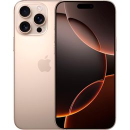 Smartphone &raquo;iPhone 16 Pro Max&laquo; Titan W&uuml;stensand gold A18 Pro Chip: Power f&uuml;r Apple Intelligence (schnellere Neural Engine, bessere CPU/GPU), Top-Video