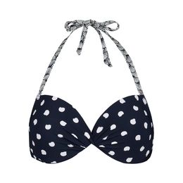 Short Stories Bikini-Oberteil in Dunkelblau/ Wei&szlig; - 72% | Gr&ouml;&szlig;e 36C-Cup | Damen-bademode