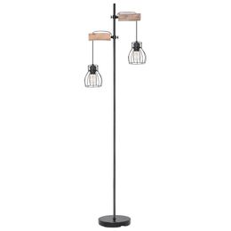 Globo LIGHTING Stehlampe &raquo;MINA&laquo; E27 1 Stk. Stehleuchte, Wohnzimmer, Holz, Design Leuchte schwarz