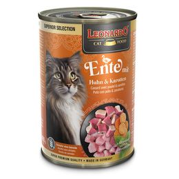 Leonardo Ente mit Huhn & Karotten Katzen-Nassfutter ohne Getreide und Zucker 6x400g
