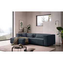 LeGer Home by Lena Gercke Ecksofa &raquo;PIARA mit Kedernaht, Cord, Leinenoptik o. Strukturstoff, Couch, L-Form&laquo; wahlweise Ottomane rechts/links, schwarze 