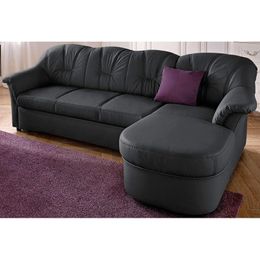 DOMO collection Ecksofa &raquo;Flores Schlafsofa, B/T/H: 233/142/86 cm, L-Form&laquo; wahlweise mit Bettfunktion, wahlweise mit Federkern, auch in Leder schwarz 