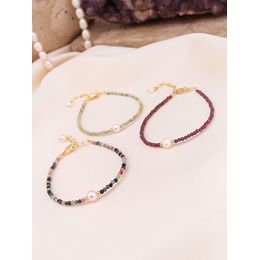 Pierres de Jade 3er-Set: Vergold. Armketten mit Perlen und Edelsteinen - 38% | Schmuck