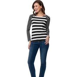 Heine Longsleeve in Schwarz/ Wei&szlig; - 60% | Gr&ouml;&szlig;e 38 | Damen-tops