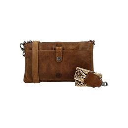 HIDE & STITCHES Leder-Umh&auml;ngetasche in Hellbraun - (B)24 x (H)14 x (T)2 cm - 44% | Damen-taschen