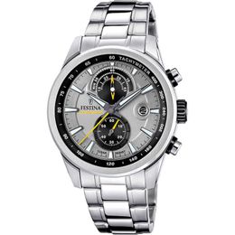 Festina Herren Chronograph &raquo;Timeless Chronograph&laquo; Quarzuhr, Armbanduhr, Herrenuhr, Edelstahlarmband, analog, Tag silber