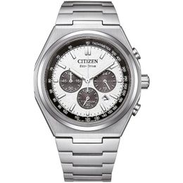Citizen Herren Armbanduhr, Herren, Titan, Eco-Drive, Solar, Stoppfunktion, Saphirglas silber