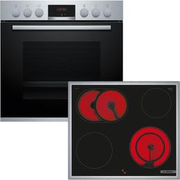 Bosch Elektro-Herd-Set &raquo;HND411VS67&laquo; mit Backwagen Backwagen mit ausziehbarer T&uuml;r f&uuml;r bequemes Kochen & Backen schwarz Intuitives LED-Display f&uuml;r 