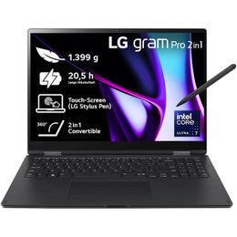 LG Convertible Notebook &raquo;Gram Pro 2in1 16" Laptop, OLED-Touchscreen, 16GB RAM, Windows 11 Home,&laquo; 40,6 cm / 16 &prime;&prime; Intel Core Ultra 7 ARC 1.000 GB SSD 