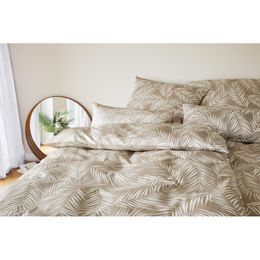 Elegante Bettw&auml;sche &raquo;Maison Leaves&laquo; 2 Stk. angenehmes Hautgef&uuml;hl Mako-Satin, Obermaterial: 100% Baumwolle