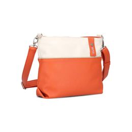 Zwei Umh&auml;ngetasche in Orange/ Creme - (B)27 x (H)23 x (T)10 cm - 42% | Damen-taschen