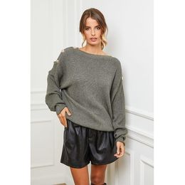 So Cachemire Pullover "Cornella" in Oliv - 74% | Gr&ouml;&szlig;e S | Damen-pullover-cardigans