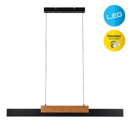 N&auml;ve n&auml;ve LED Pendelleuchte &raquo;Wiebke&laquo; LED-Modul 1 Stk. Warmwei&szlig; mit Holz, dimmbar per Wandschalter, Memoryfunktion, h&ouml;henverstellbar schwarz