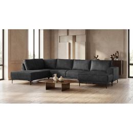 OTTO home Wohnlandschaft &raquo;XXL Sofa Oland, Struktur, Flachgewebe, Luxus-Microfaser, Boucle&laquo; U-Form, 345 cm, Wellenunterfederung, Skandi-Design, 