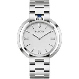 Bulova Damen Quarzuhr &raquo;Rubaiyat&laquo; Armbanduhr, Damen, Edelstahl, Saphirglas, Cabochon auf der Krone silber