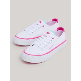 Pepe Jeans Footwear Sneakers in Wei&szlig;/ Pink - 53% | Gr&ouml;&szlig;e 33 | Damen-sneakers